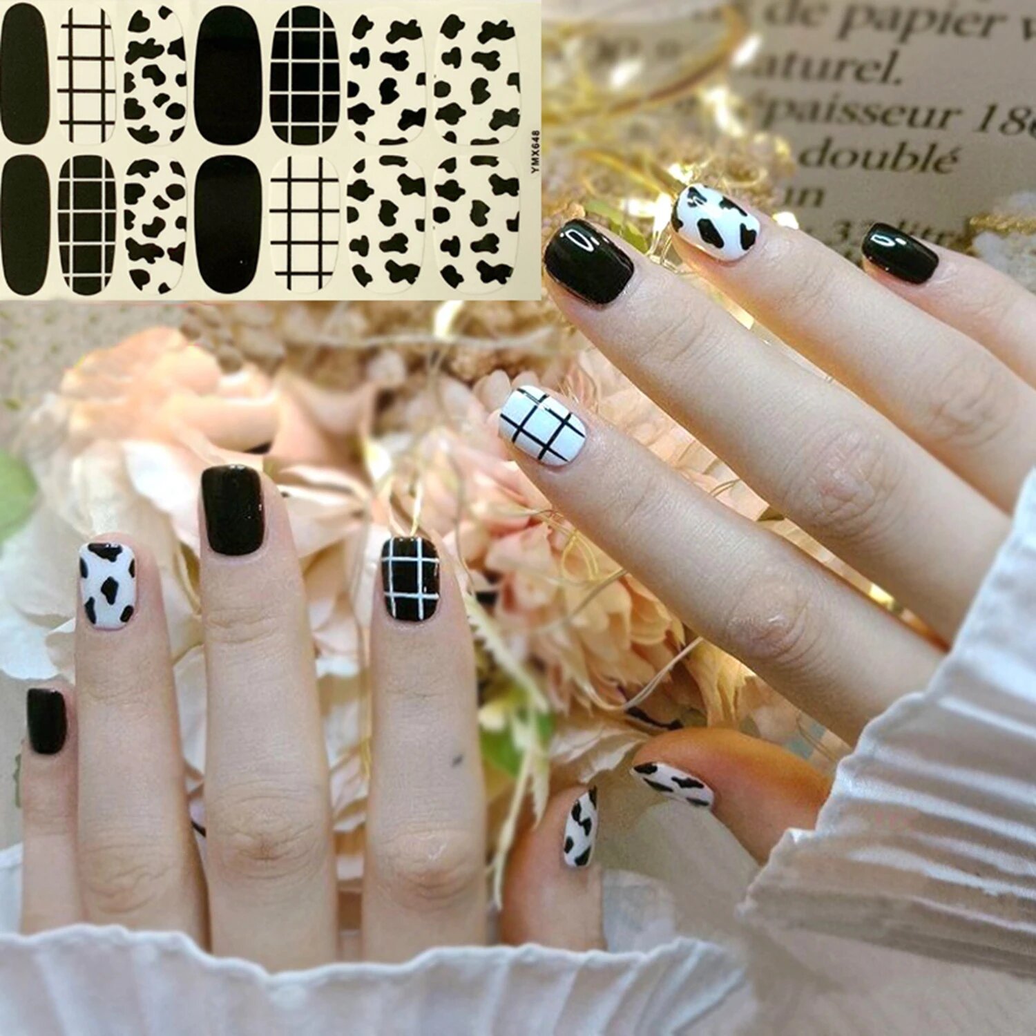 Наклейки для ногтей NAIL ANGEL однотонные YMX648-1pc