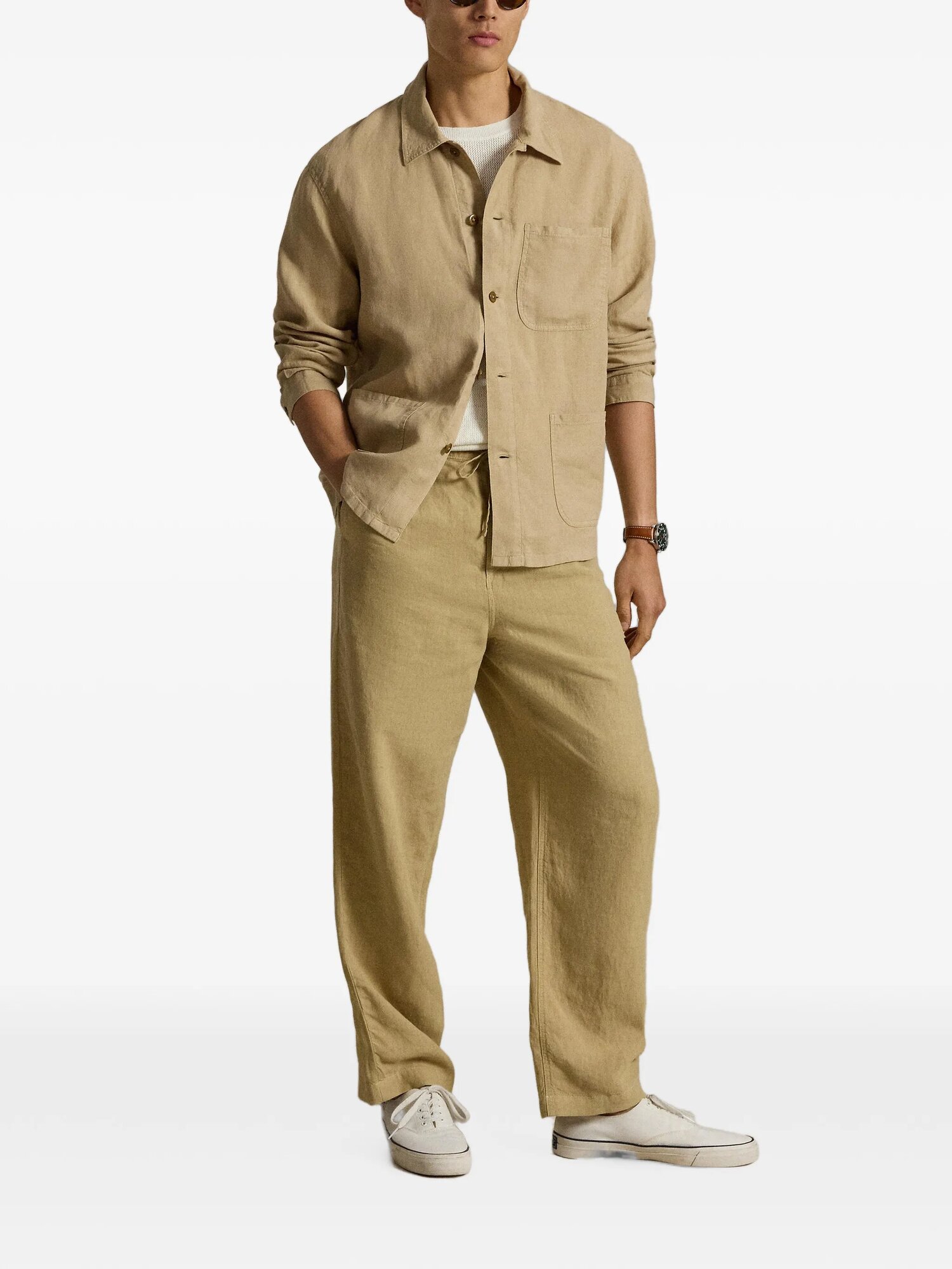 Куртка Polo Ralph Lauren Linen utility jacket, размер 46, разноцветный — фото 1