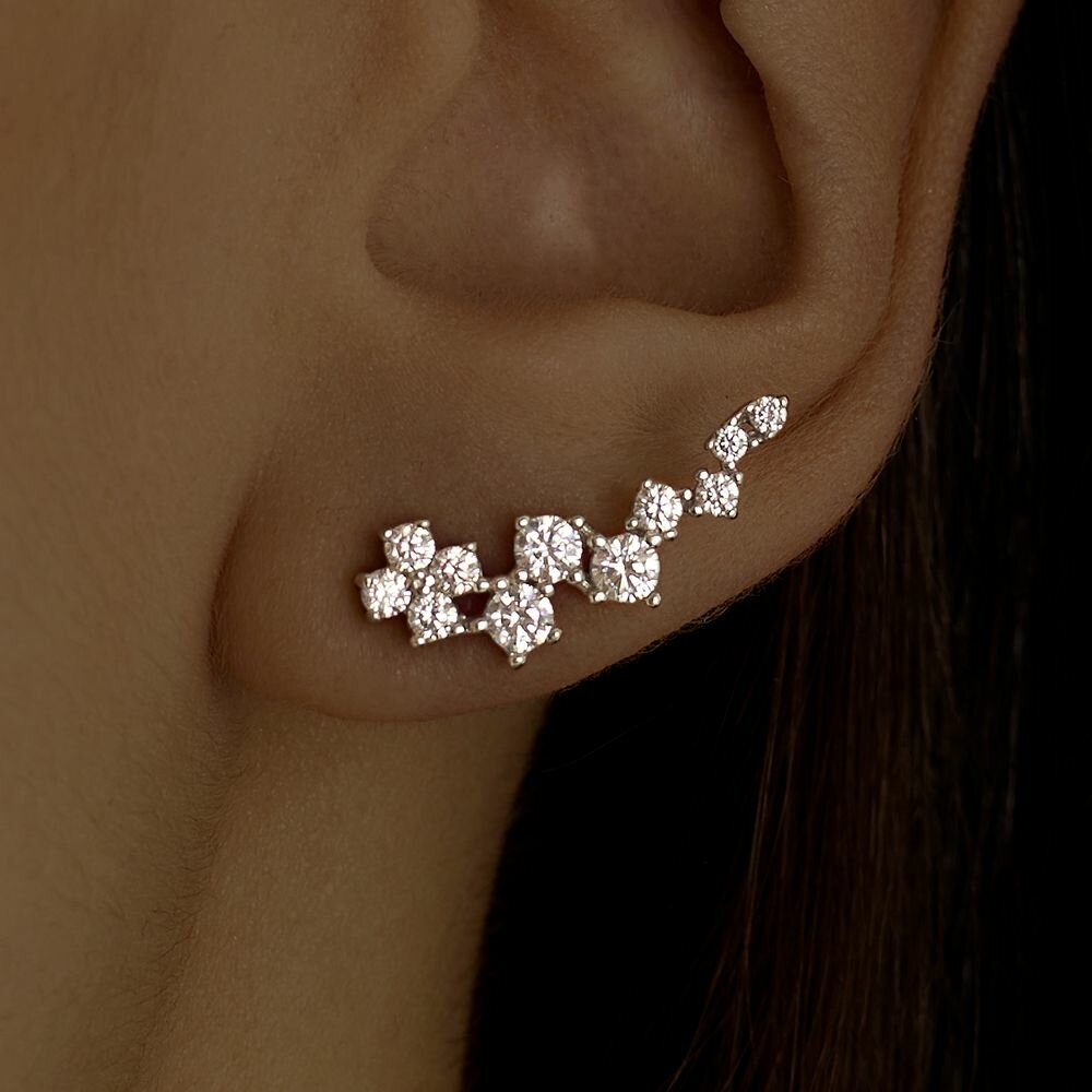 Серьги, 925 проба, фианит