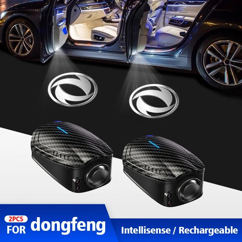 Для Dongfeng Fengxing T5 EVO 2 шт. USB перезаряжаемый GR спортивный логотип двери автомобиля HD светодиодные лампы проектор стартовые приветственные огни