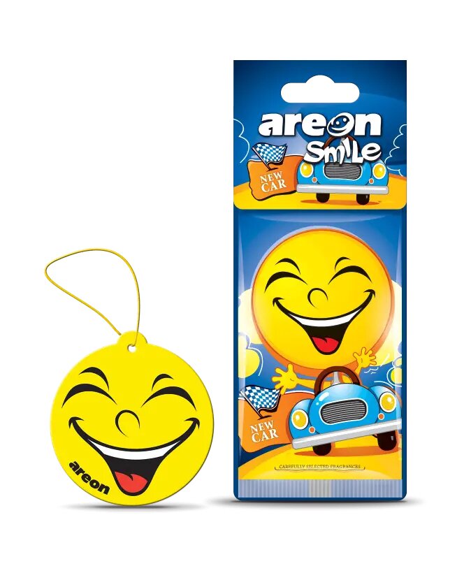 Ароматизатор подвесной Areon 704-SMR-321-ЧЗБ New car/Новая машина