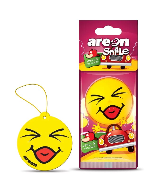 Ароматизатор подвесной Areon 704-SMR-324-ЧЗБ Apple & Cinnamon/Яблоко и Синнабон
