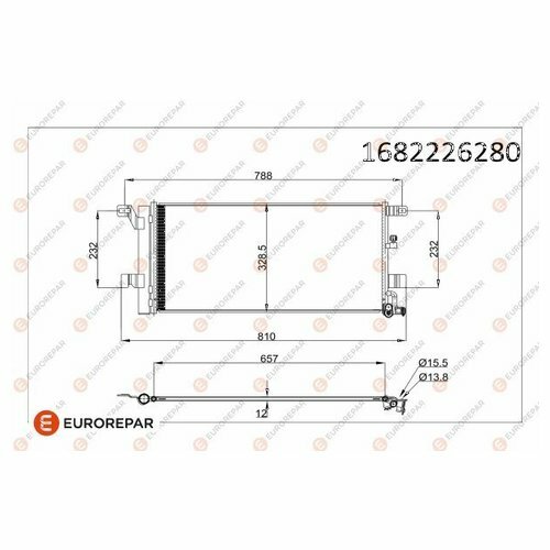 Радиатор кондиционера a4-a5-a6-a7 15- 8w0816421h EUROREPAR 1682226280