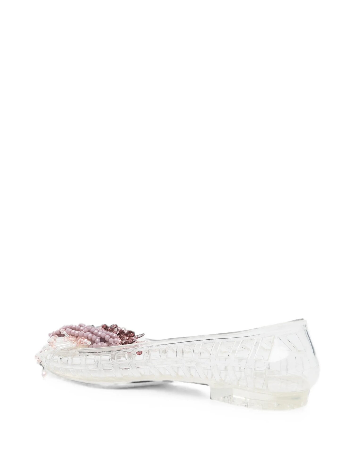Туфли Heavenly Jelly Bead-embellished flat pumps, размер 37, бежевый/белый — фото 1