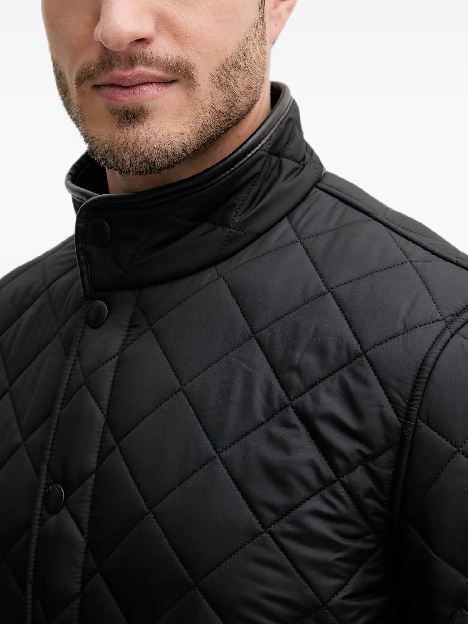 Куртка Barbour Powell quilted high-neck jacket, размер 50, черный — фото 1