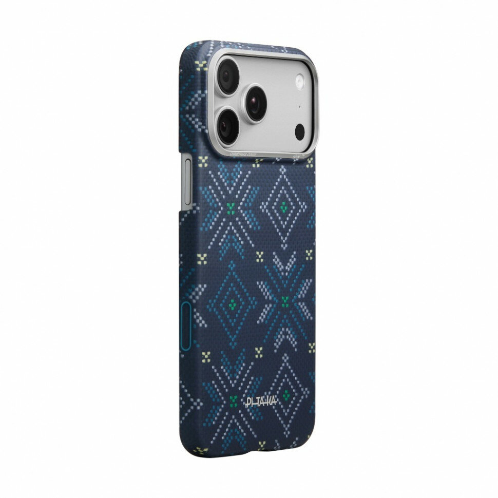 Чехол PITAKA Ultra-Slim Case для iPhone 17 Pro - Threads of Winter Navy