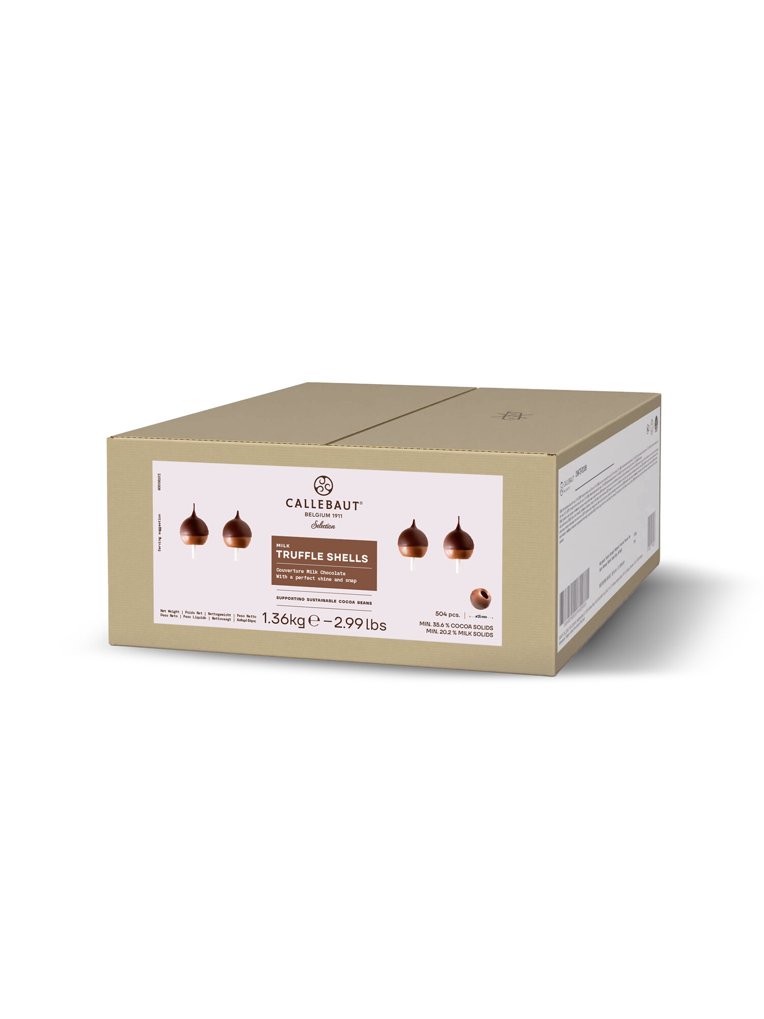 Трюфельные капсулы из молочного шоколада Truffle Shells Milk Callebaut 504 шт