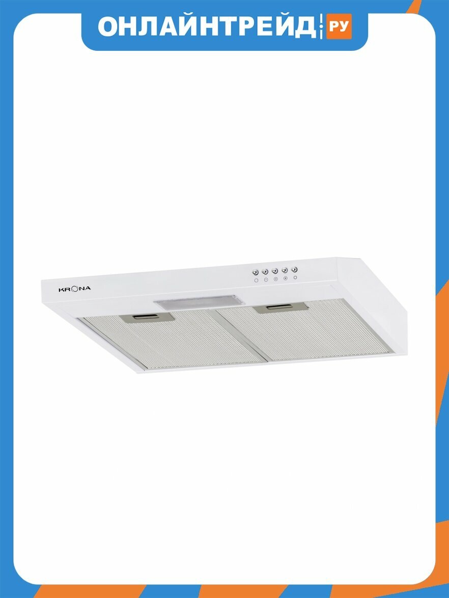 Кухонная вытяжка Krona Jessica slim 500 WHITE push button, белый