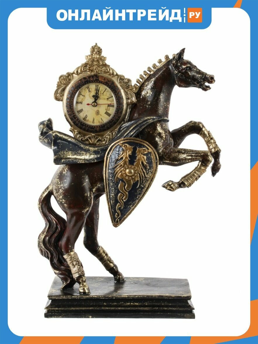 Фигурка декоративная Remeco Collection "Лошадь " с часами D8см, 31,5х14х45,5 см 825404