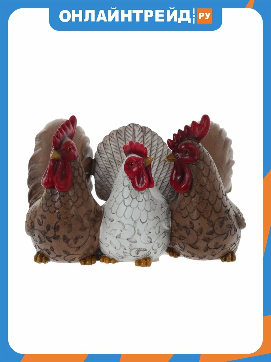 Фигурка декоративная Remeco Collection "Курица с петухами " 22х15х15 см