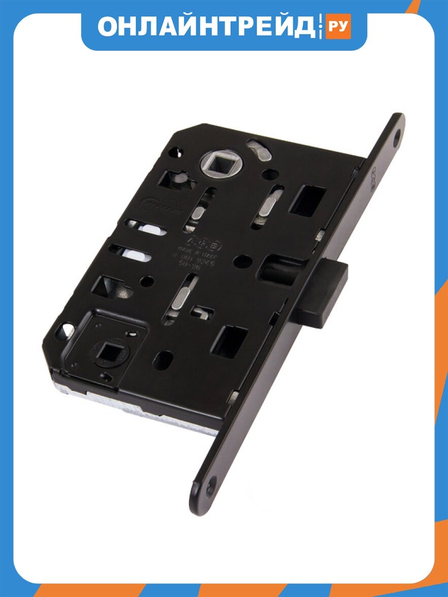 Замок межкомнатный магнитный Agb MEDIANA POLARIS WC+отв. планка, черный (B06102.50.93.567)