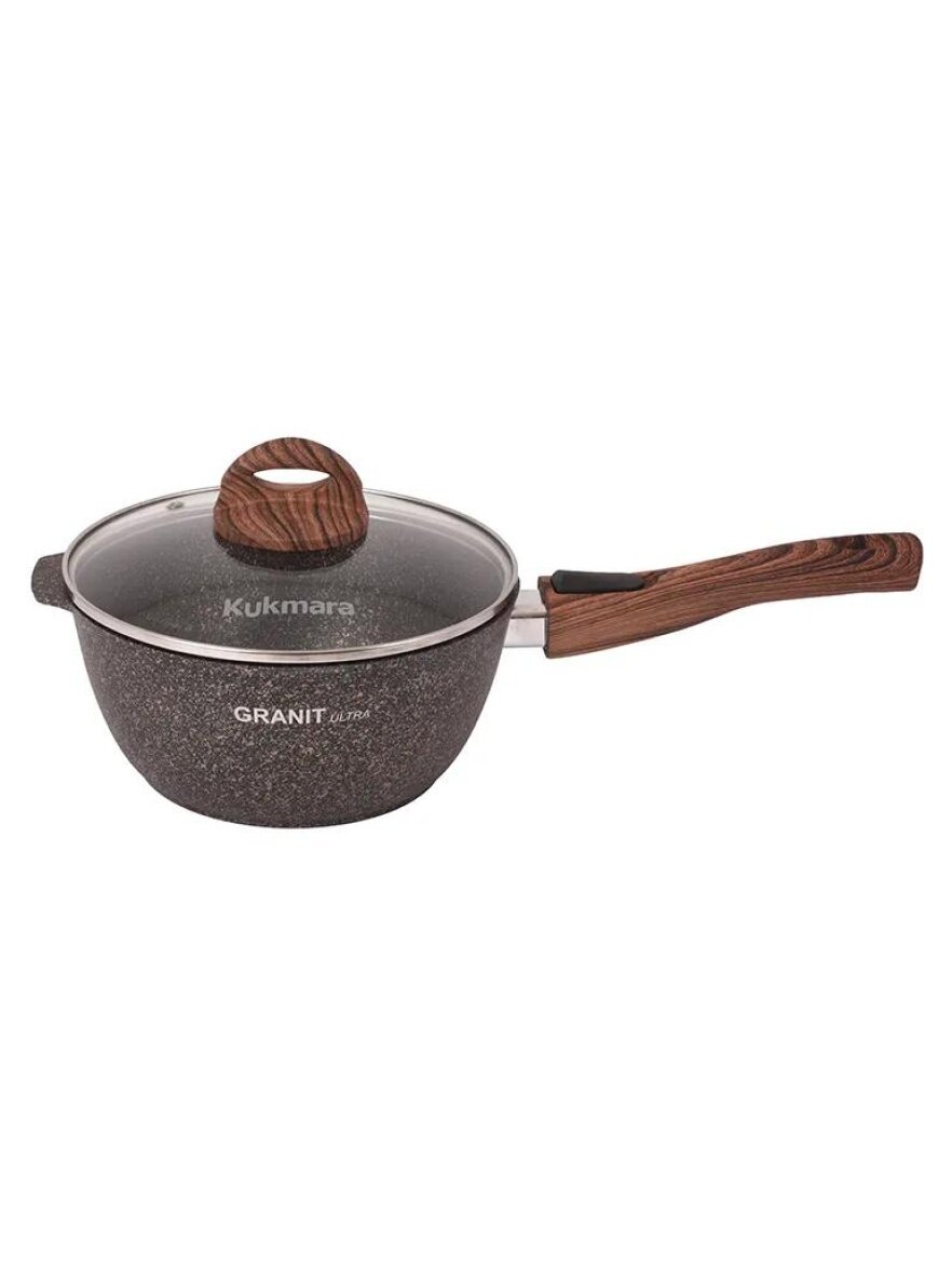 Ковш Kukmara Granit ultra original 2,2л со съемной ручкой со стеклянной крышкой (кго0225а)