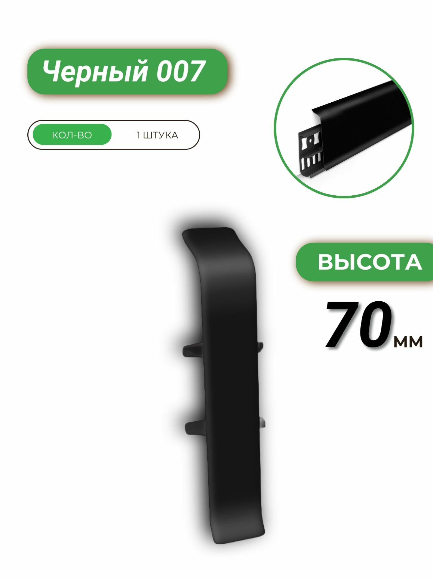 Соединитель для плинтуса Деконика 70 007 Черный -1 шт.