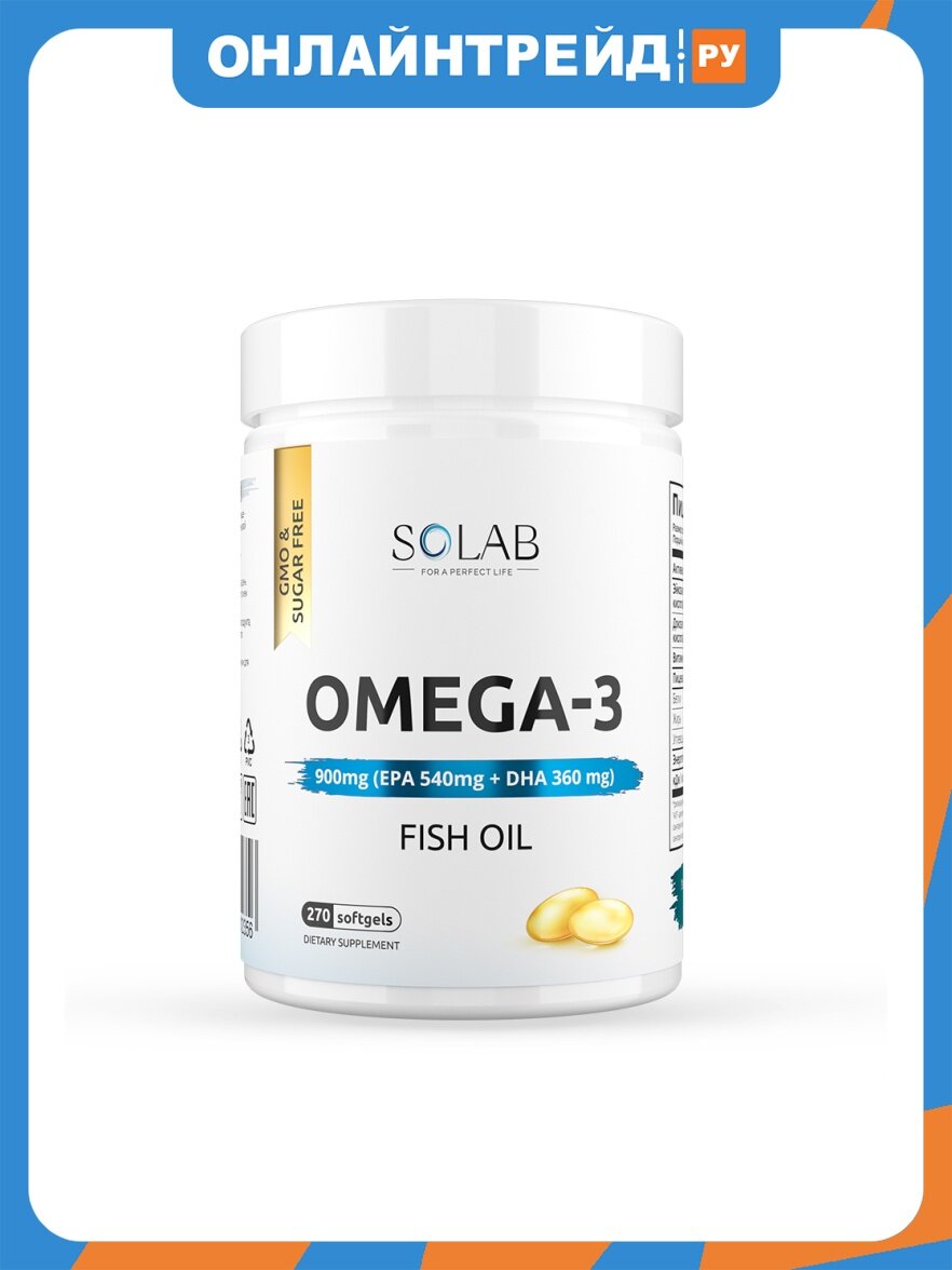 БАД Solab Omega-3 900 мг 270 капсул