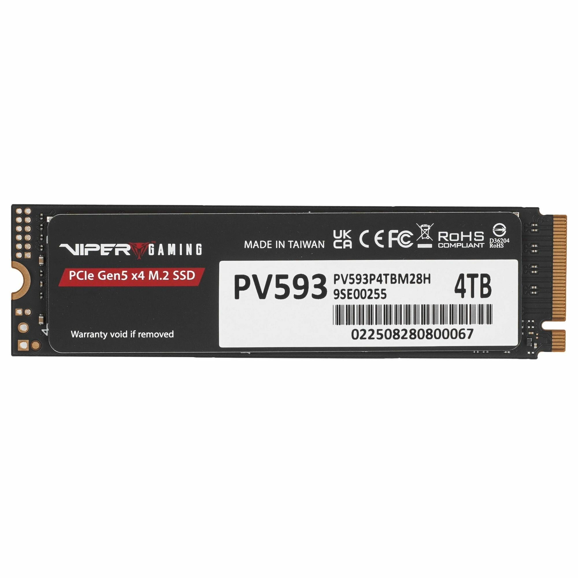 2 ТБ M.2 NVMe накопитель Patriot Viper PV593 (PV593P4TBM28H) - PCI-E 5.0, чтение - 14000 МБ/с, запись - 13000 МБ/c, TBW - 3000