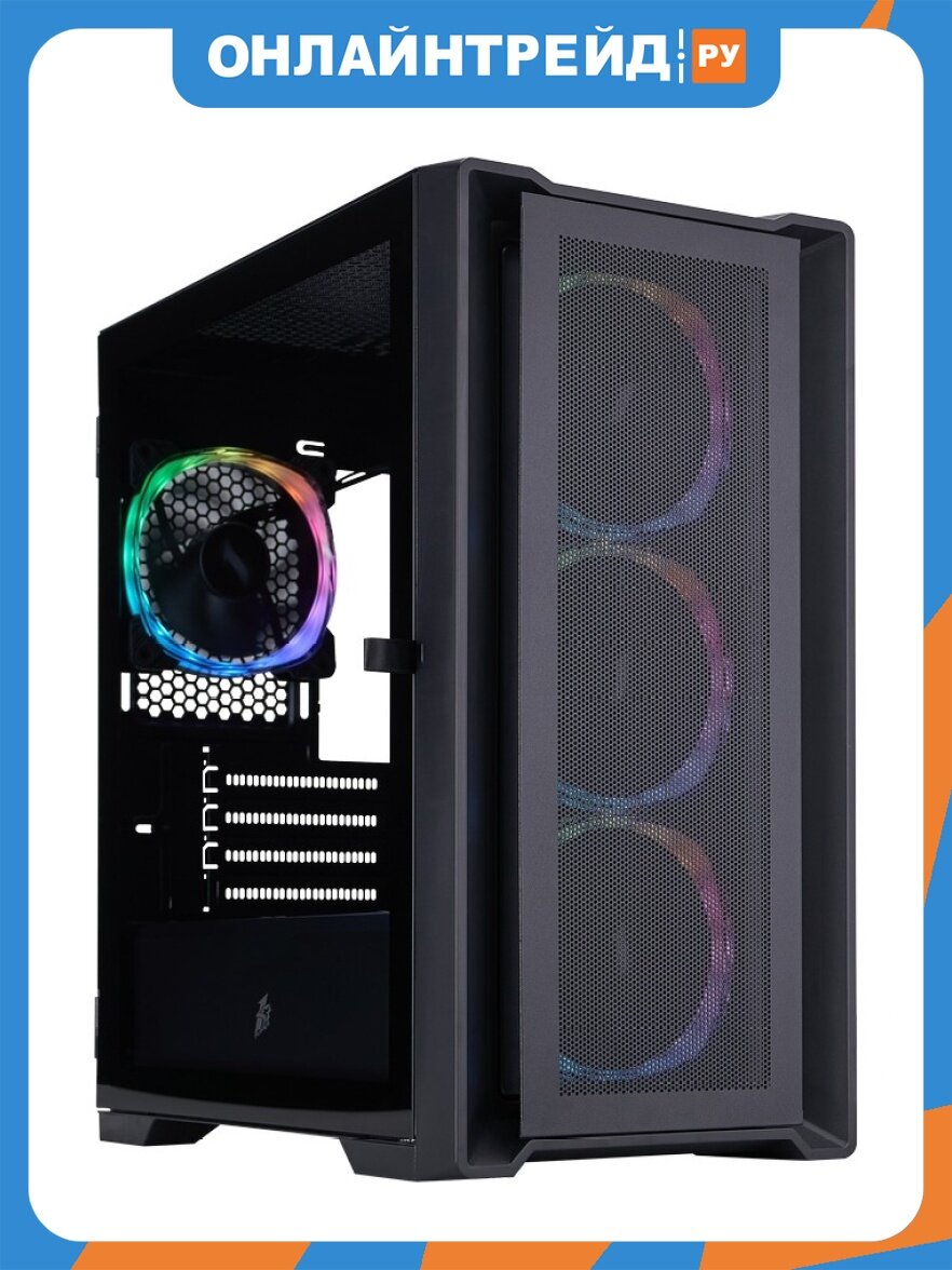 Корпус 1STPLAYER TRILOBITE T4 MESH ARGB, черный (T4-BK-4FS7)