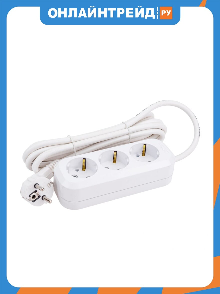 Удлинитель Universal 3х3м с заземл. IP20 Е-303А ПВС 3х1.5, 1722
