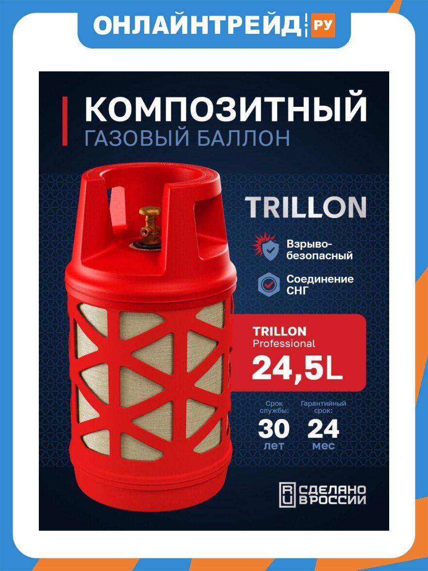 Баллон композитный газовый Trillon 24,5 л, Professional, (пустой)