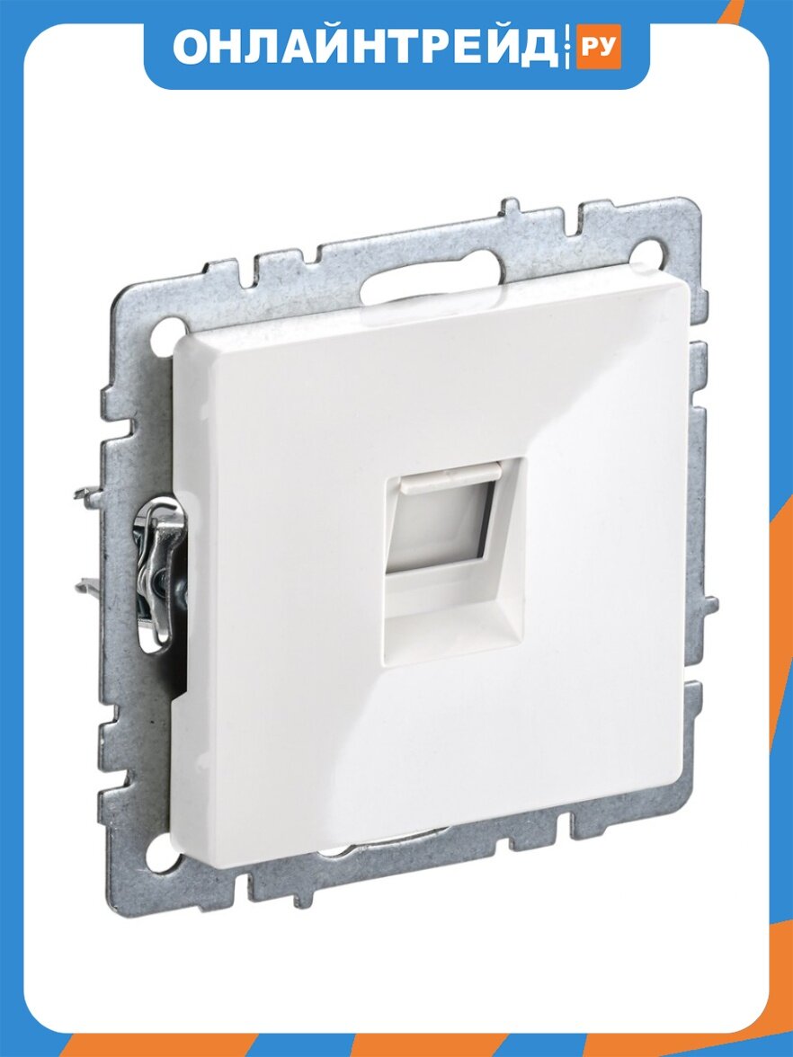 Розетка компьютерная Iek СП RJ45 кат.6 BRITE РК11-БрБ бел, BR-K10-2-K01