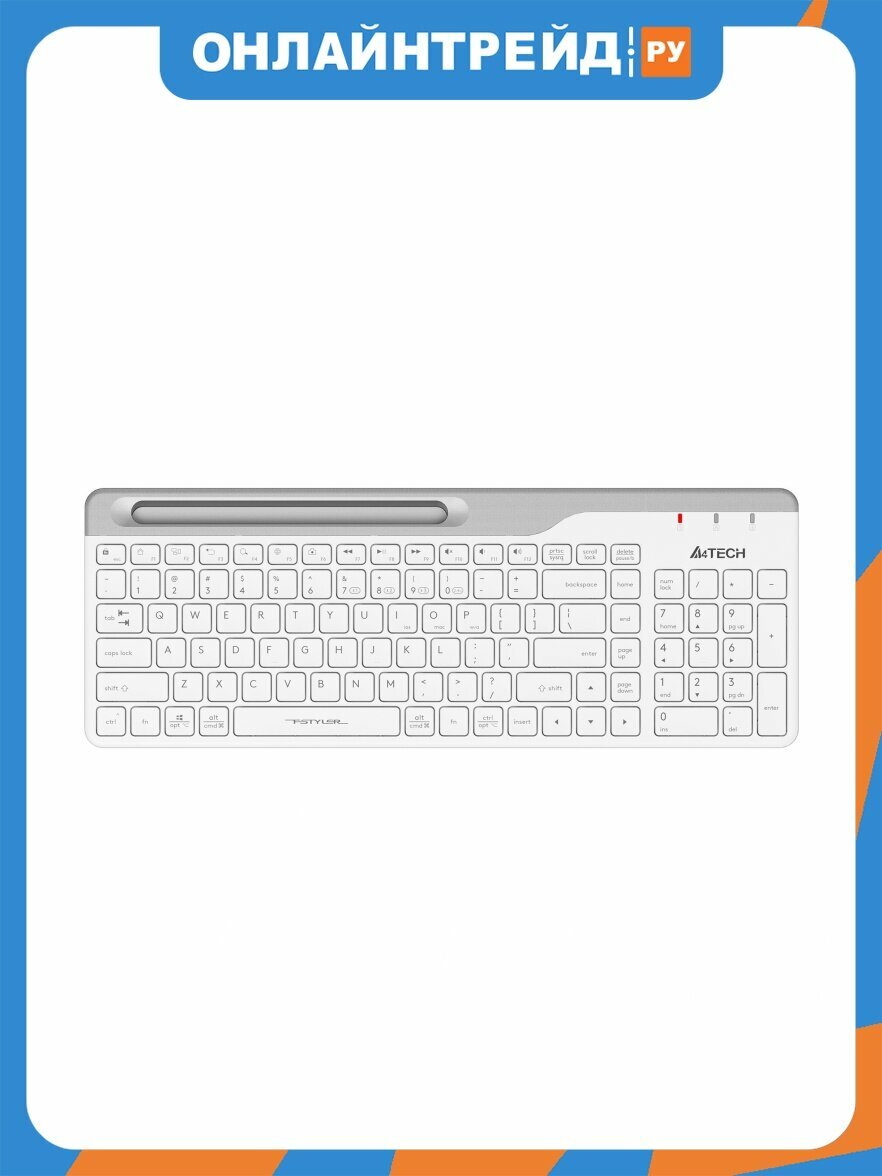Клавиатура A4TECH Fstyler FBK25 белый/серый USB беспроводная BT/Radio slim Multimedia (1583363 )