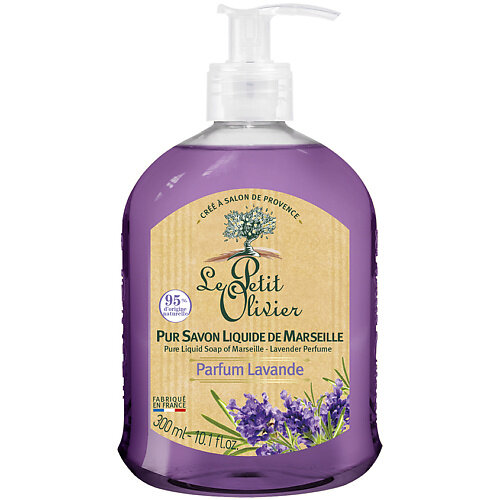 LE PETIT OLIVIER Мыло марсельское жидкое Лаванда Parfum Lavende Liquid Soap, 300 мл