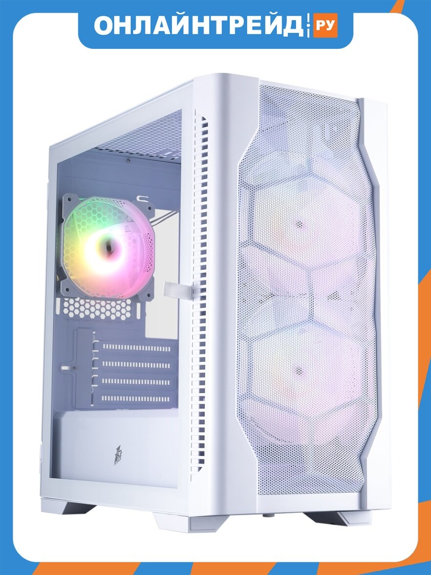 Корпус 1STPLAYER DK D4-M ARGB, белый (D4-M-WH-2F7-14-W-1F7-W)