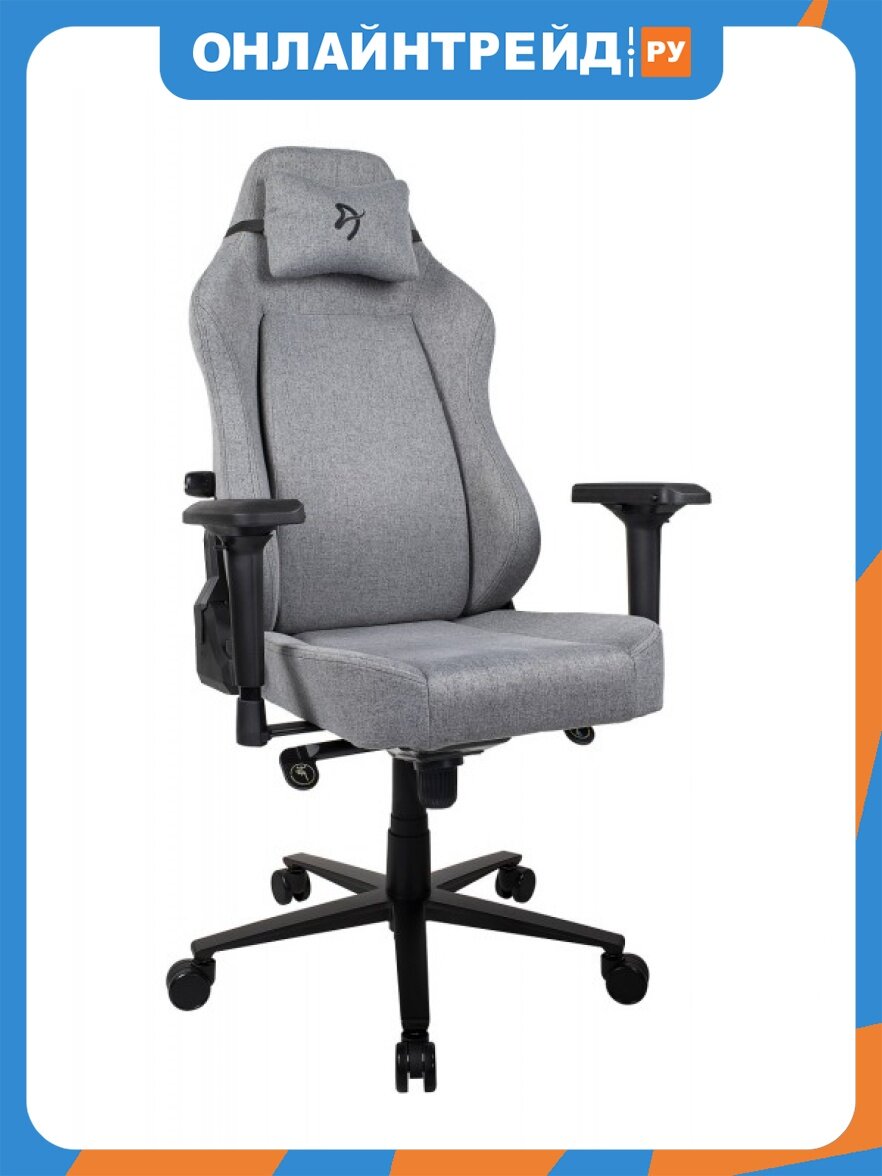 Кресло геймерское Arozzi Primo Woven Fabric - Grey - Black logo
