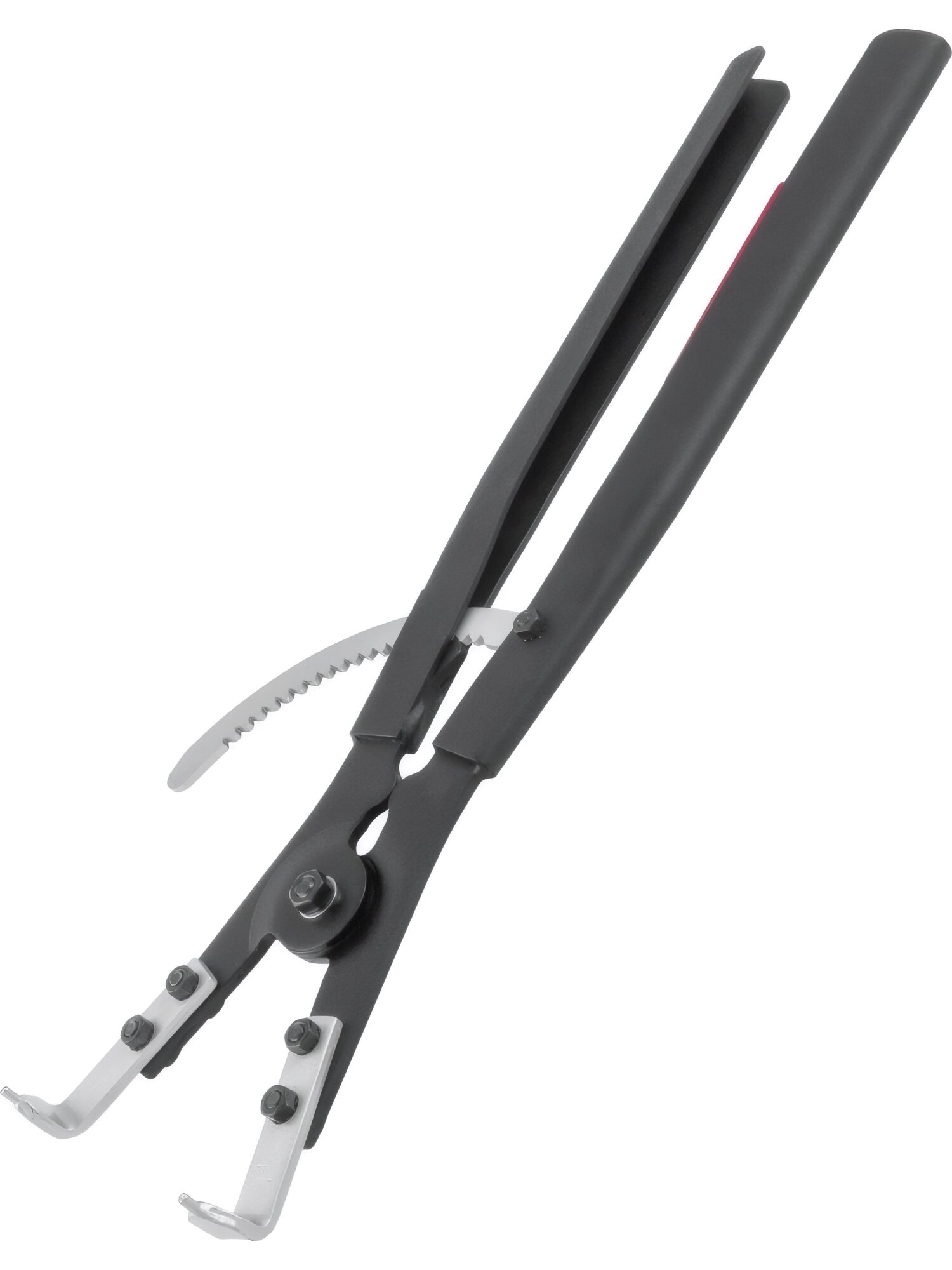 Щипцы JONNESWAY P9920D для стопорных колец с фиксатором изогнутые 90 гр. , разжим, 165-300 мм, 4.5-5.5 мм, 500 мм — фото 1