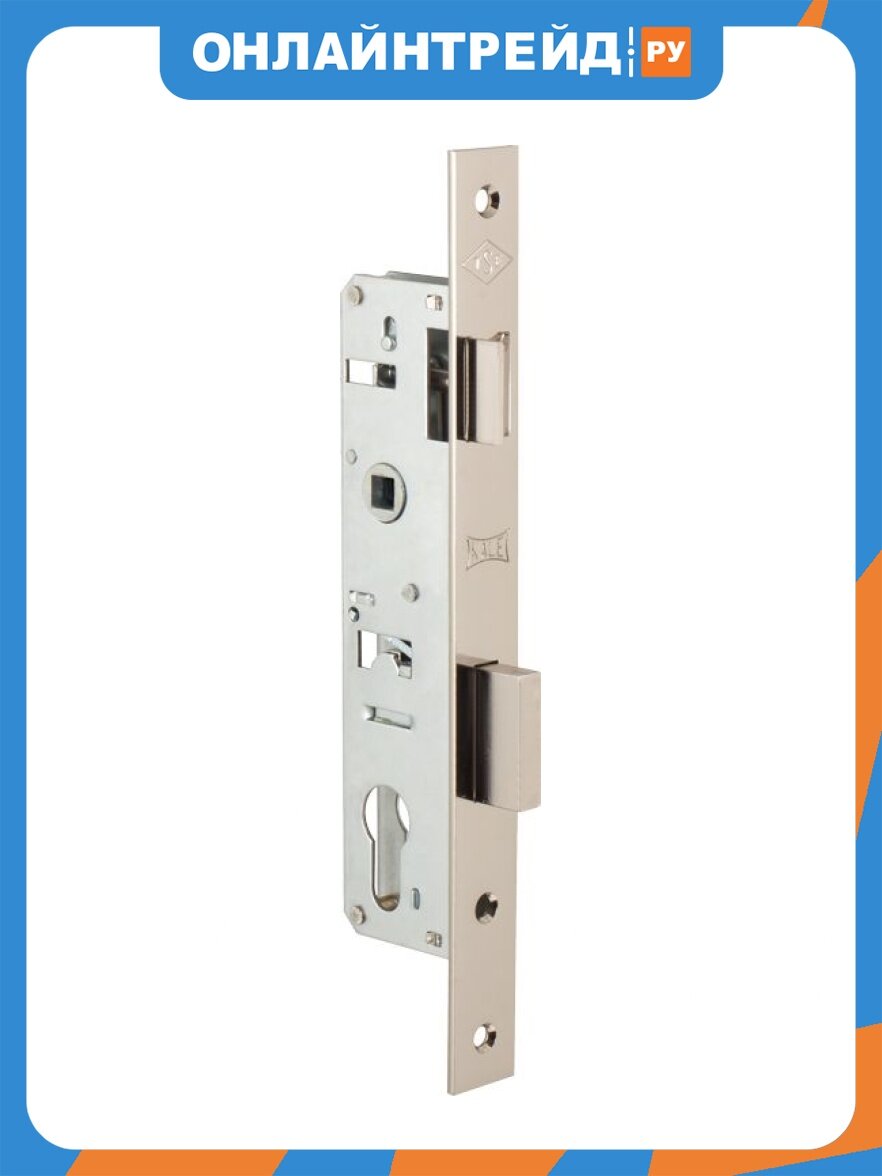 Корпус узкопрофильного замка с защёлкой Kale Kilit 153 (30 mm) w/b (никель)