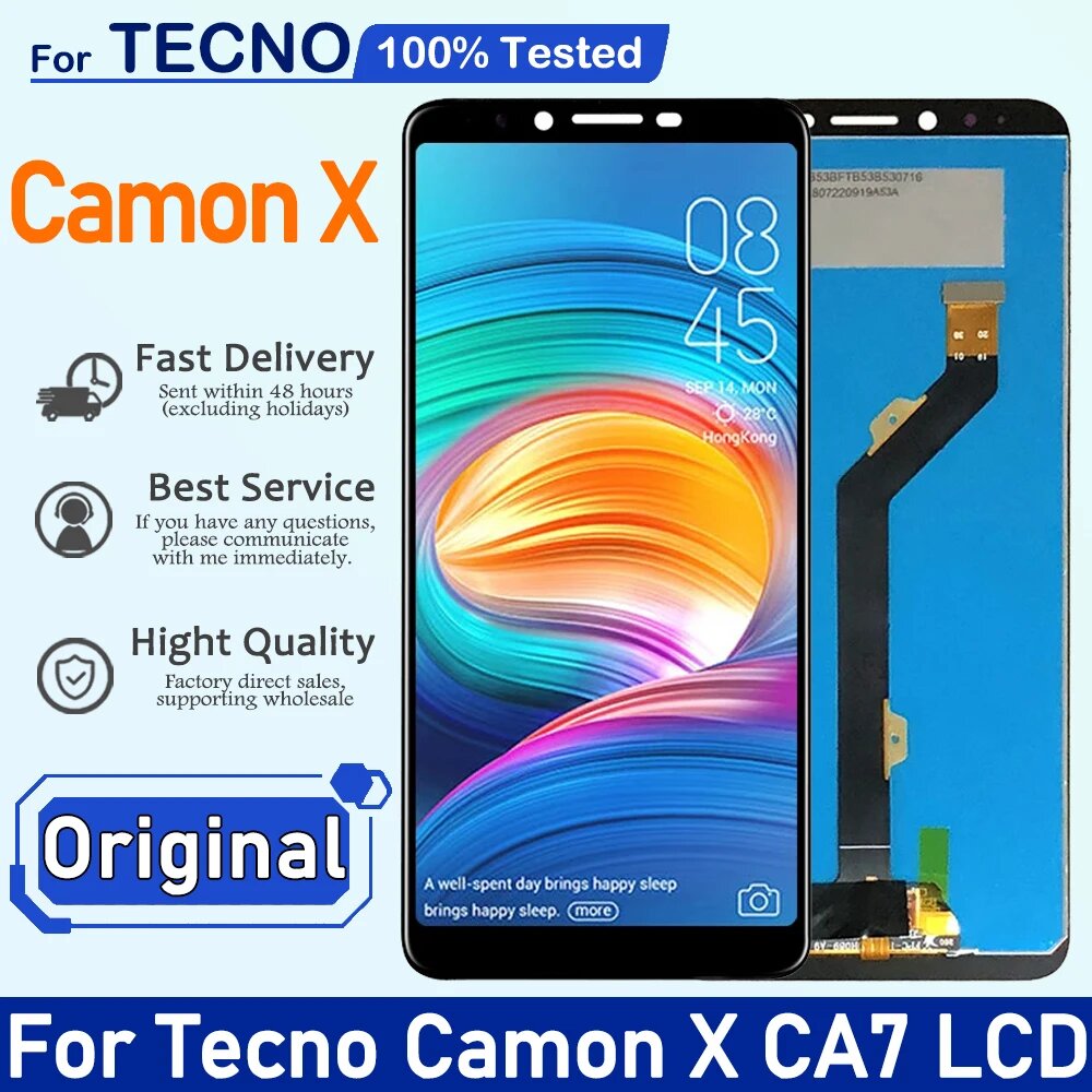 ЖК-дисплей 6,0 дюйма для Tecno Camon X CA7, блестящий дисплей для Tecno CA7, запасные части для ремонта ЖК-дисплея