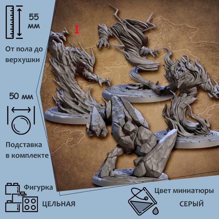 Фигурки элементали для настольных игр DnD, Pathfinder — фото 1