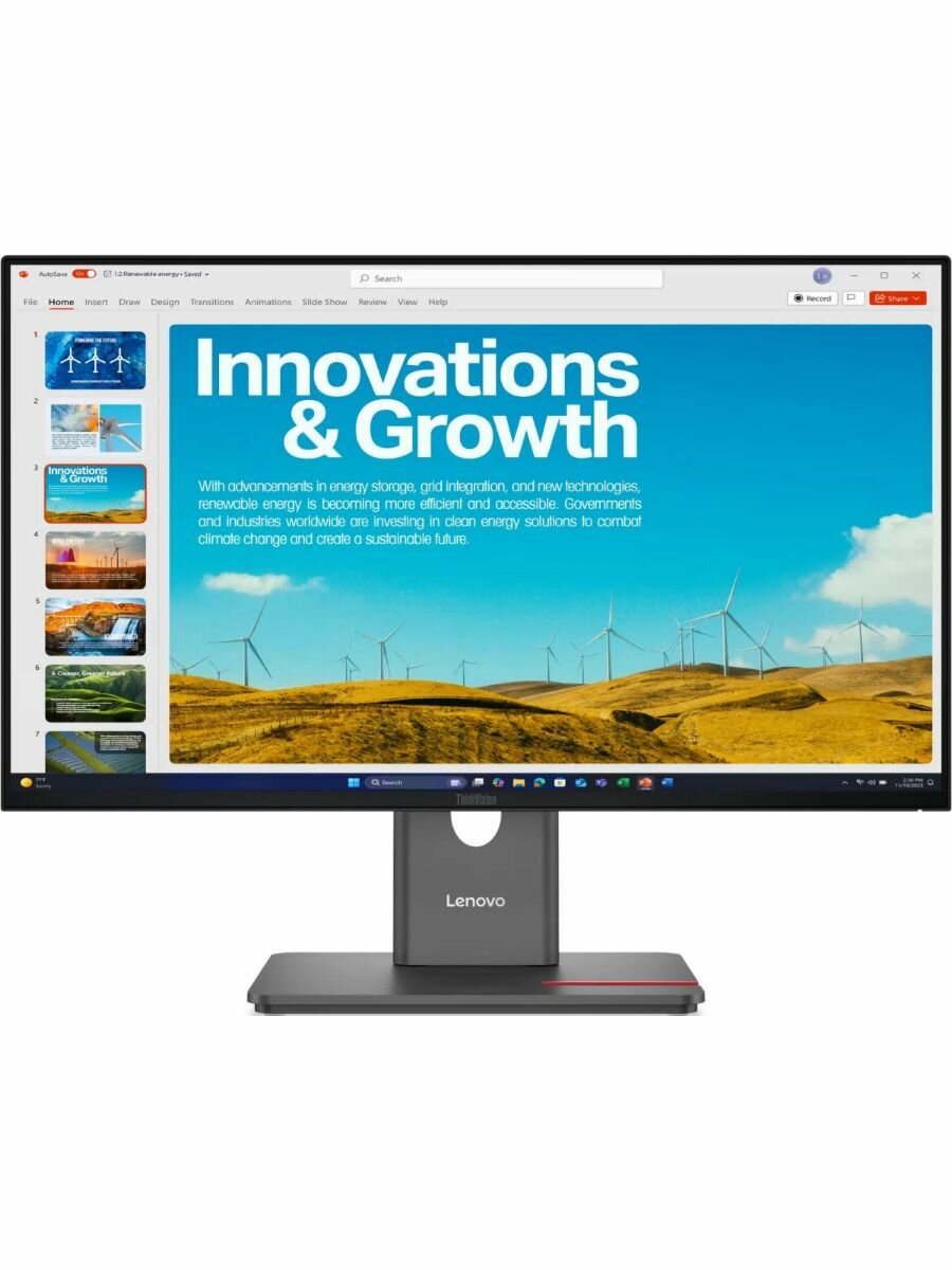 Монитор 23.8" Lenovo, ThinkVision P24QD-40, IPS, 120Гц, 16:9, Черный