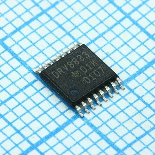 TEXAS INSTRUMENTS DRV8833PWPR Микросхема драйвер; Н мост; контроллер шагового двигателя; HTSSOP16; Ch: 2, 1шт