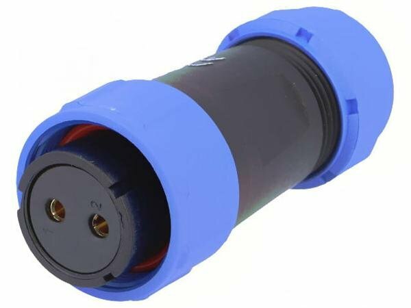 Вилка WEIPU SP2110/S2 II 1N, разъем круглый, SP21, "мама", PIN 2, IP68, 500 В, 7-12 мм, 30 А, 1 шт