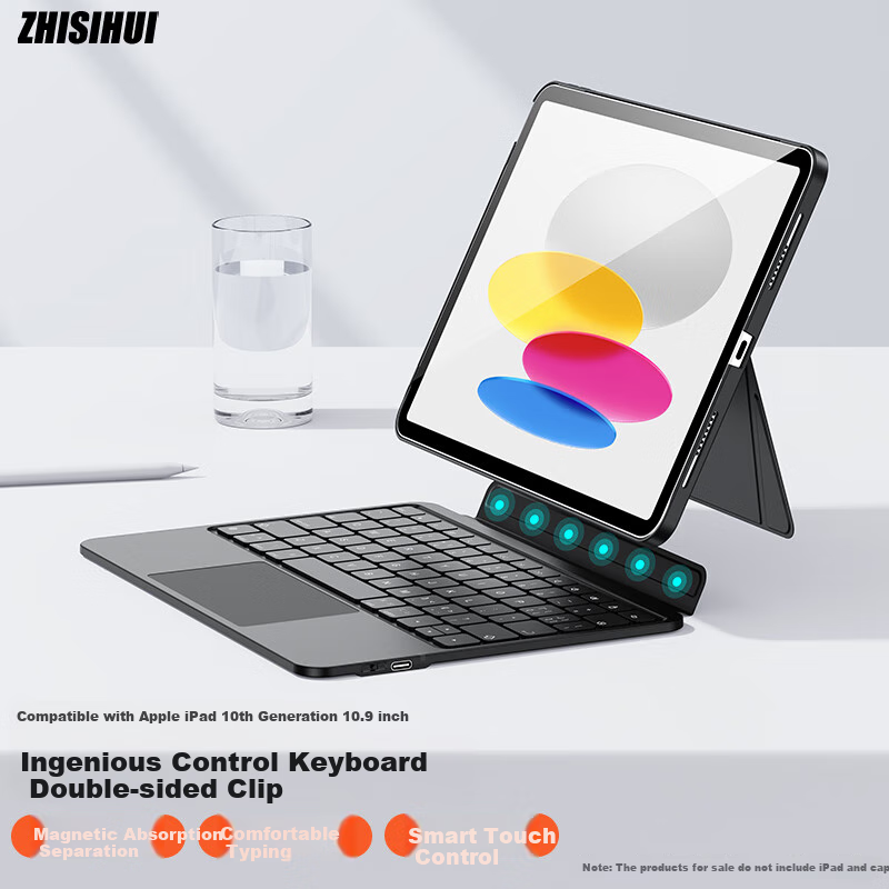 Zhisihui Магнитная съемная клавиатурная чехол для Apple iPad 11 дюймов A16 10-го поколения с магическими клавишами