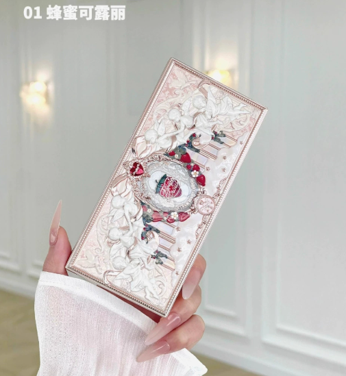 Палетка теней для век Flower Knows Strawberry Cupid, комбинированная палетка румян для лица, палетка хайлайтеров и контуринга.