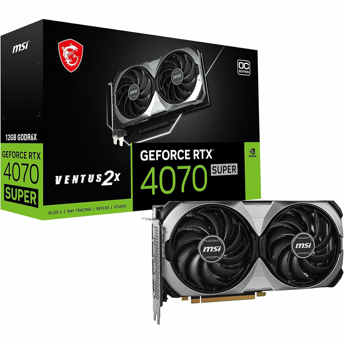 MSI Gaming RTX 4070 Super 12G Ventus 2X OC 192-Bit PCIe 4.0 x16