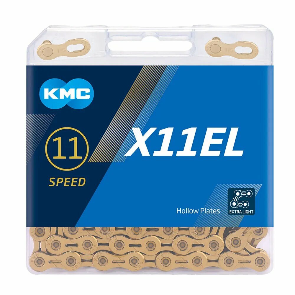 Цепи KMC X9/X10/X11/X12 EL SL для велосипедов 9/10/11/12 скоростей X11 EL gold