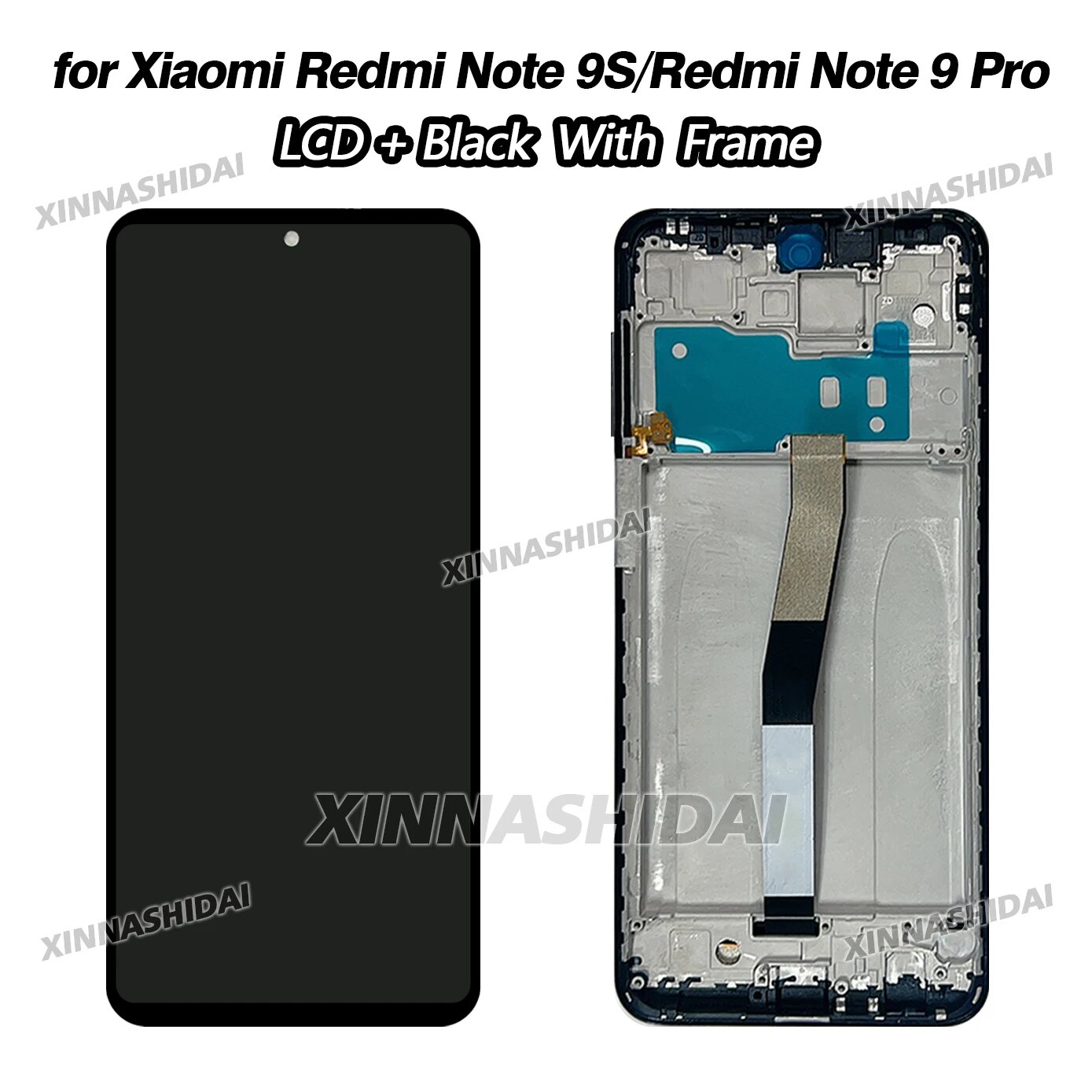 Высококачественный ЖК-дисплей С Сенсорным Экраном Для Xiaomi Redmi Note 9 Pro И 9S, black frame
