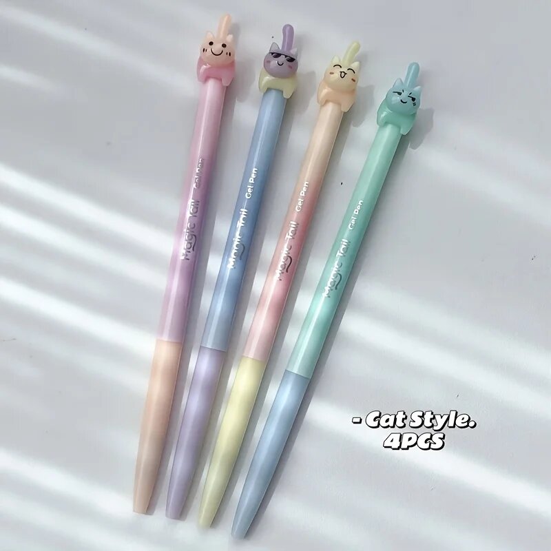 Гелевые ручки VALIOSOPA "Кошачий хвост", 4/8 шт, черные 4pcs