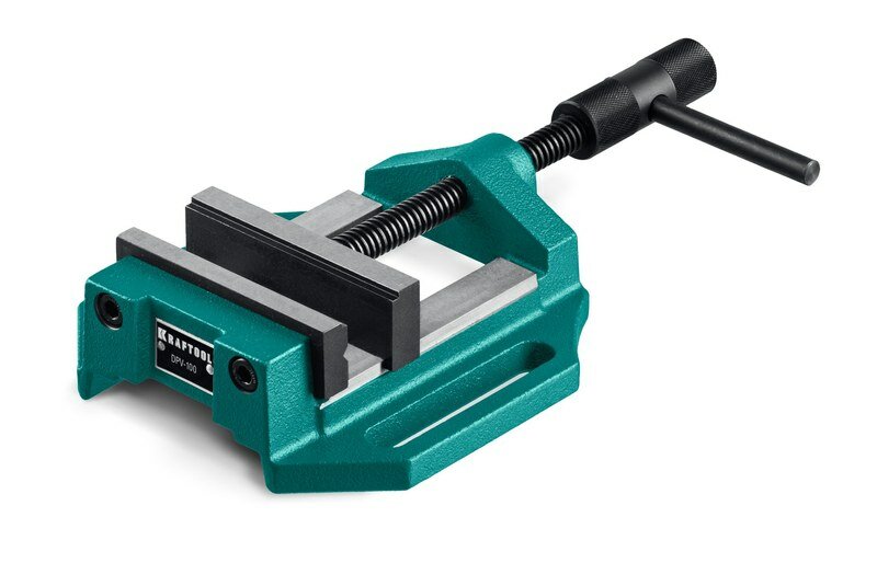 Тиски Kraftool 32722-100 DPV-100, 100мм, станочные сверлильные