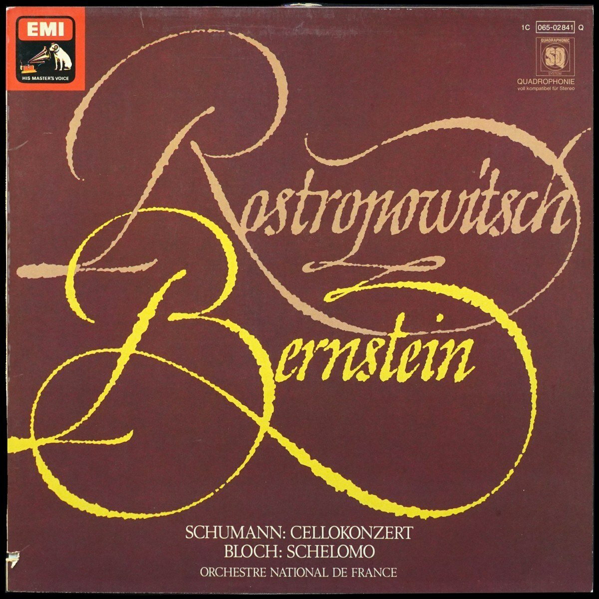 Виниловая пластинка His Master's Voice Leonard Bernstein – Schumann / Bloch: Cellokonzert - Schelomo