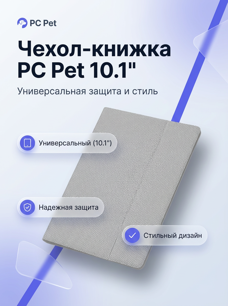 PC Pet для планшетных компьютеров 10.1" Universal PU 3M sticker, черный