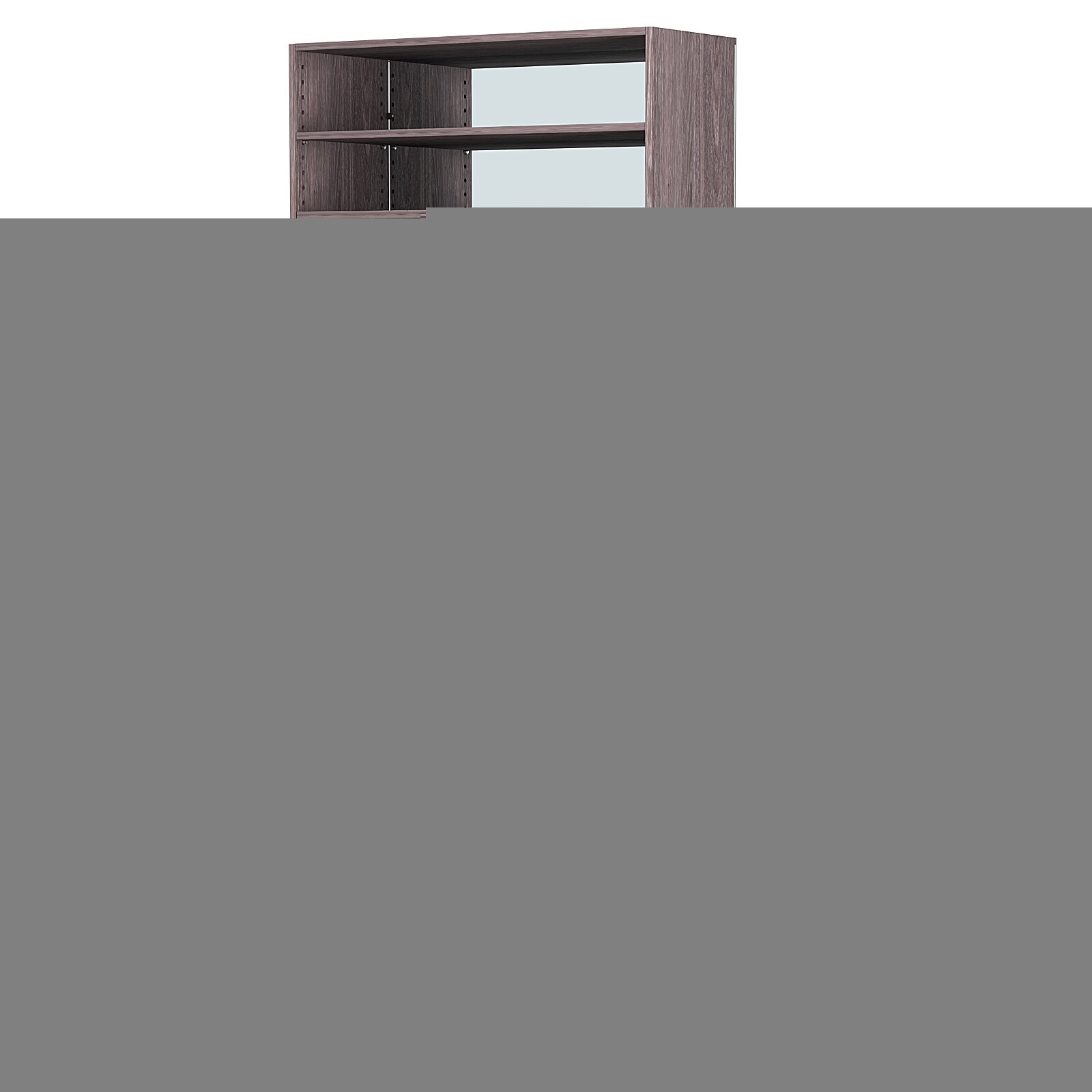 Стеллаж из ДСП с 8-ю полками 350x900 мм серии LEVEL-8 №13-2 (З/C - зеркало), Ясень Анкор темный
