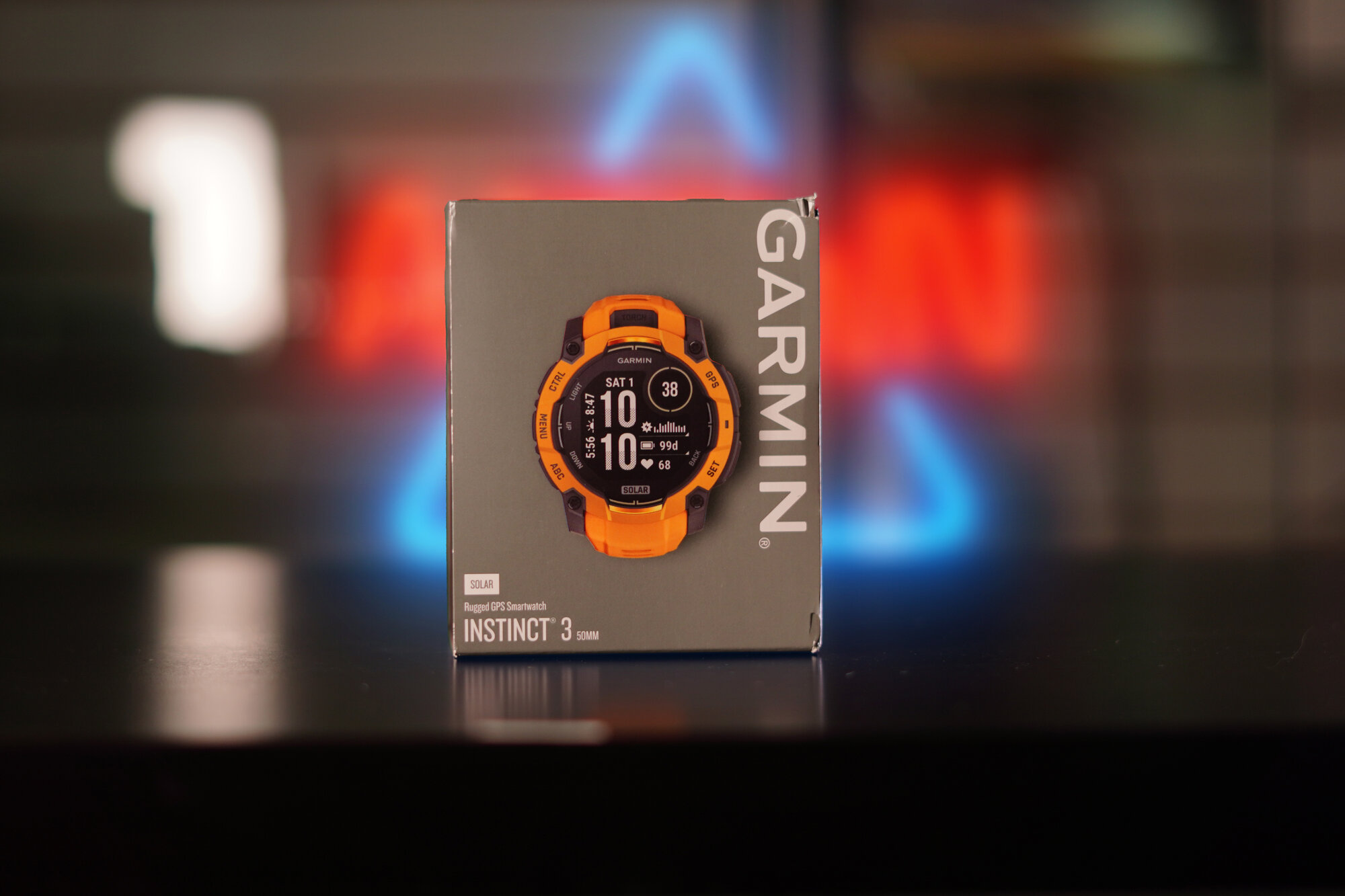Garmin Instinct 3 – 50 mm Solar Sunburst with Sunburst/Gray Band 010-02935-02