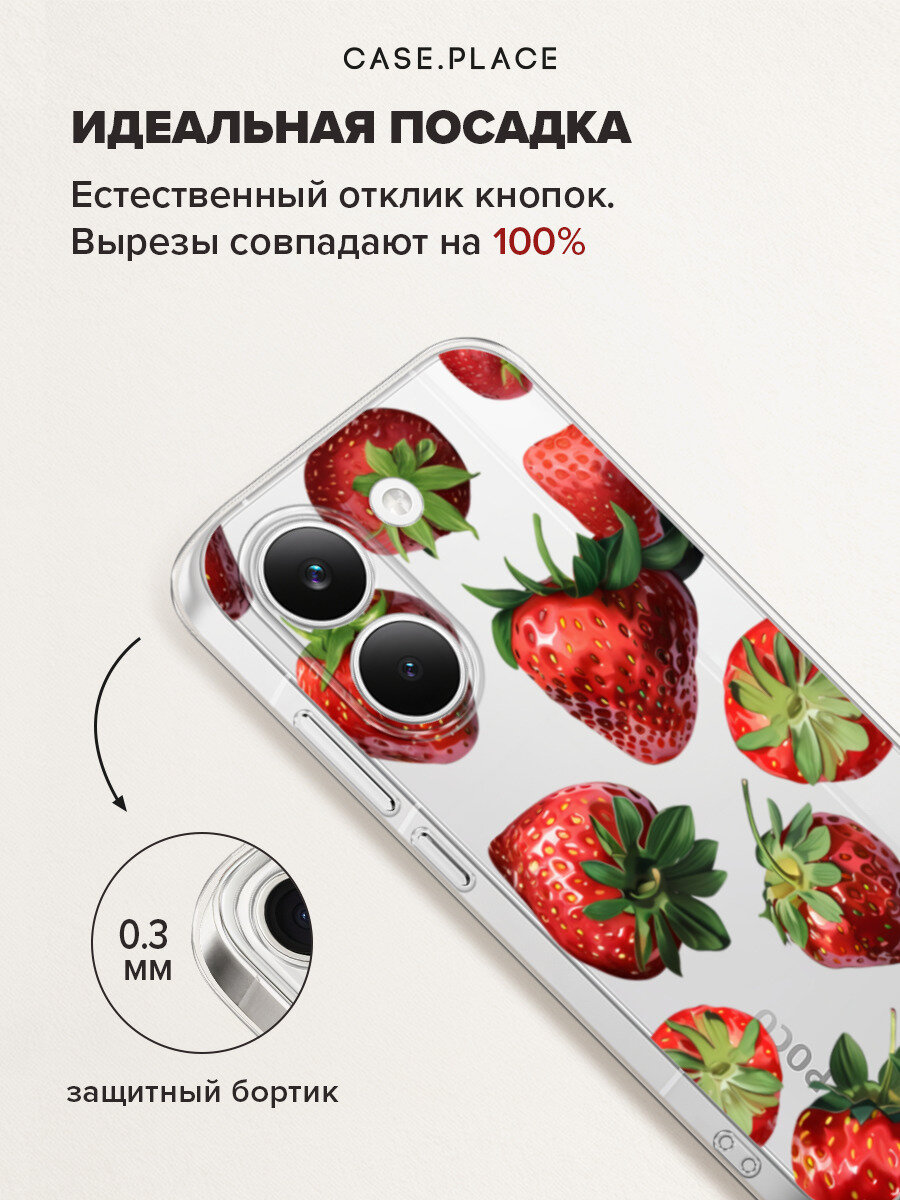 Чехол на Poco X8 Pro / Поко X8 Про с принтом Сочная клубника — фото 1