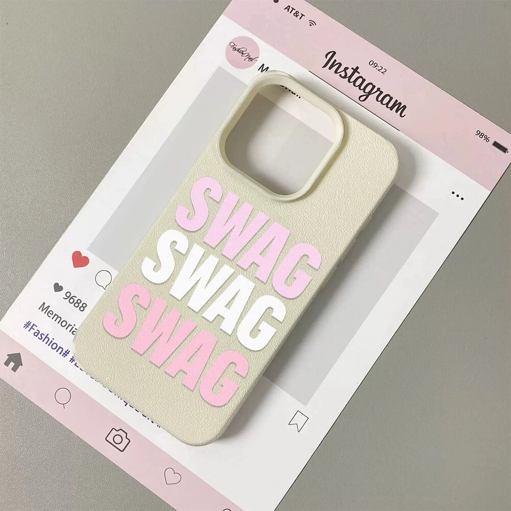 Чехол для iPhone "SWAG" белый, White-WQCS274