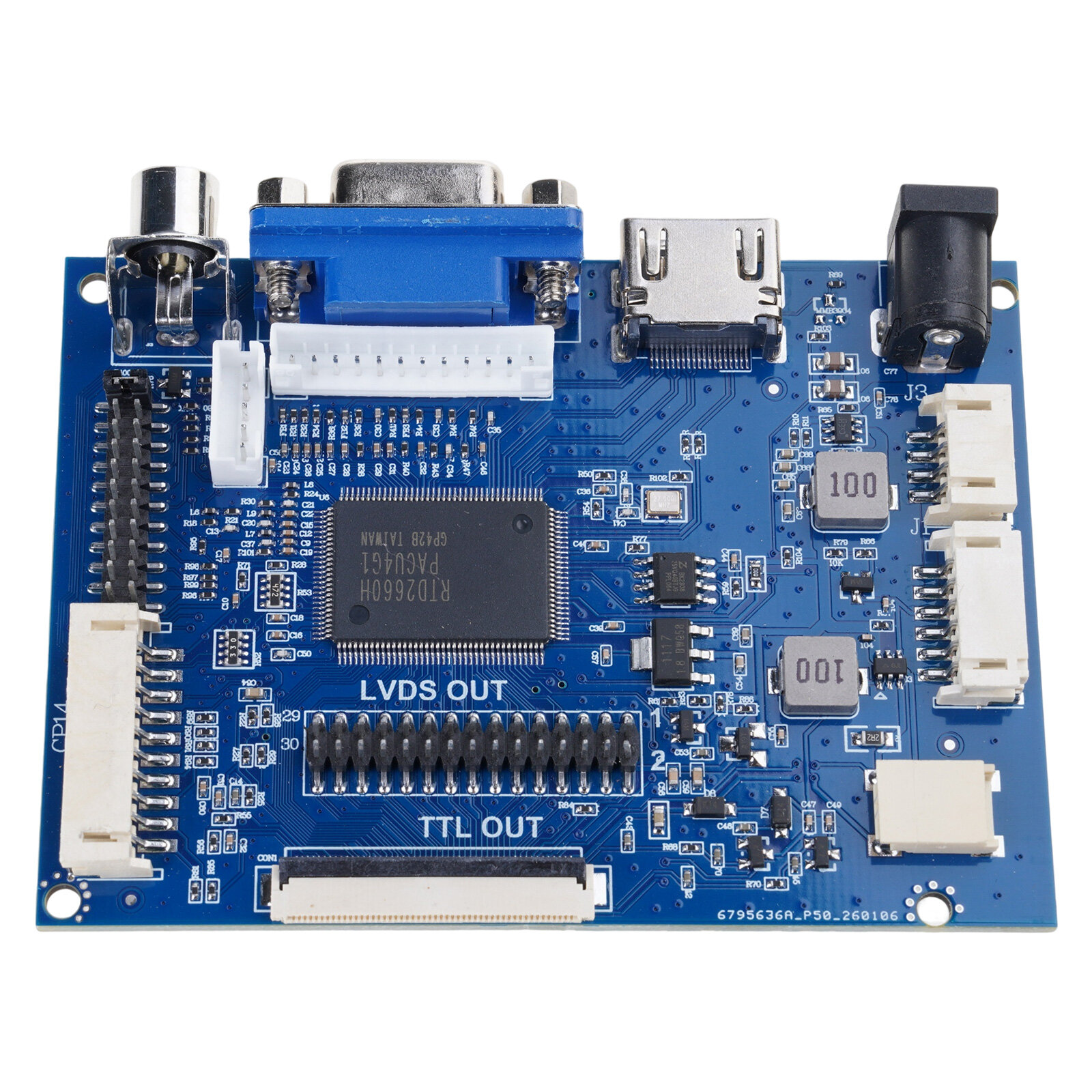 Плата управления LCD дисплея TTL LVDS VGA 2AV 50PIN для