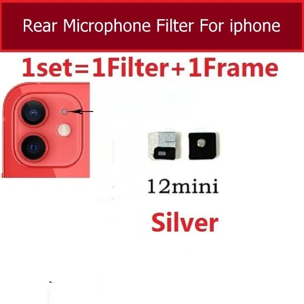 Задняя сетка для микрофона для iPhone 12 Mimi 12 Pro MAX, противопыльная сетка, внутренняя часть задней камеры, поврежденная задняя крышка, детали микрофона
