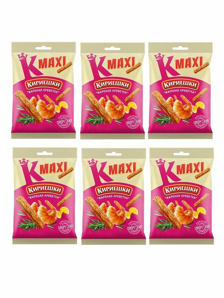 Кириешки Сухарики Maxi со вкусом жареной креветки, 60 гр, 6 уп